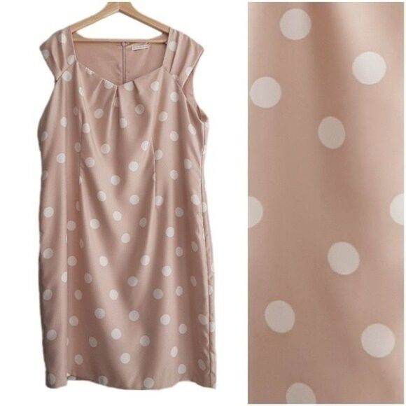 Jacques Vert | Dresses | Jacques Vert Sheath Mini Dress Polkadot Pink ...